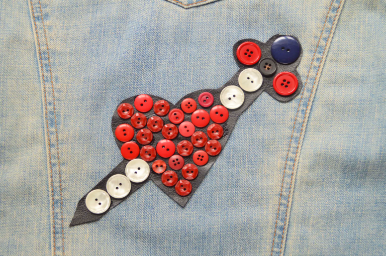 DIY: Button Heart and Sword Patch (Gucci-Inspired)