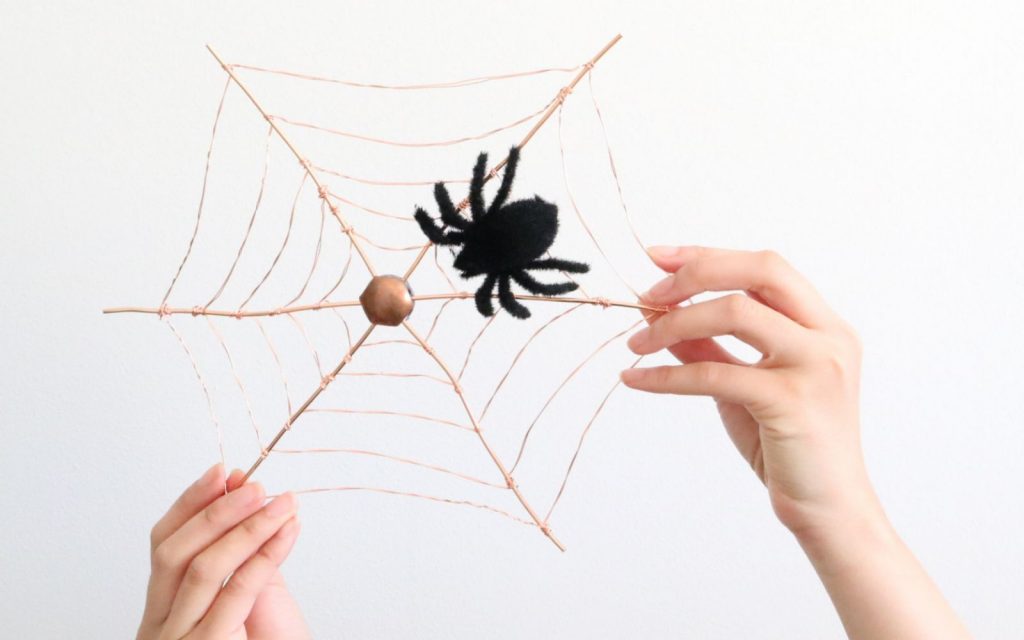 DIY: Copper Spider Web Decor